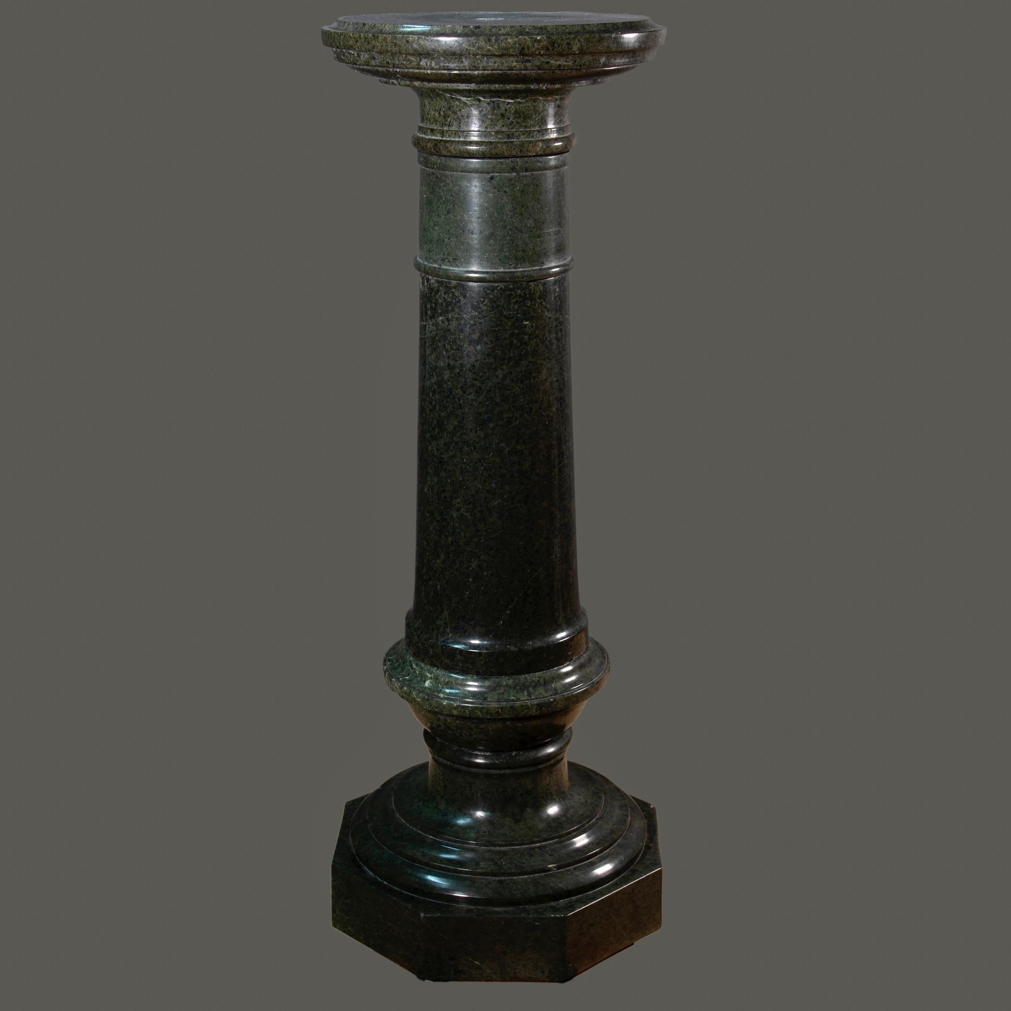 Period Italian Green Marble Column For Sale at 1stDibs