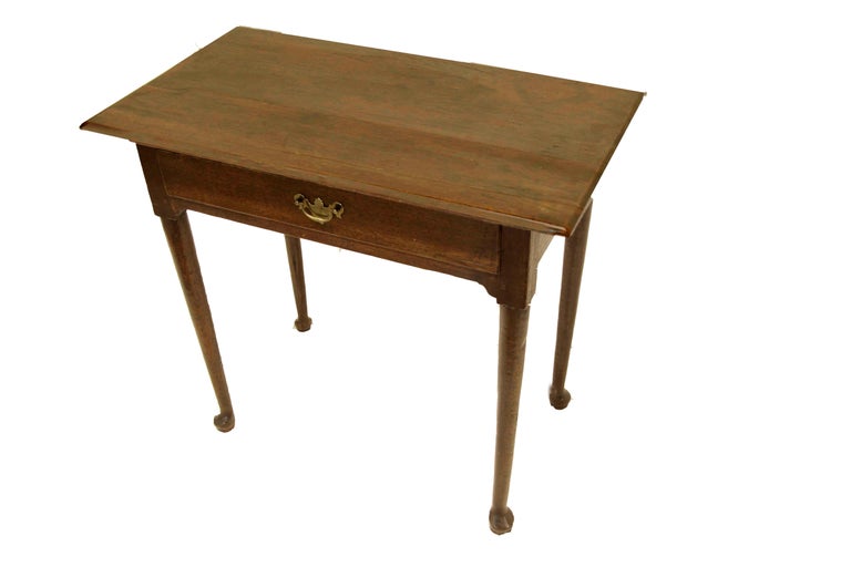 Period Queen Anne Oak Side Table For Sale at 1stDibs