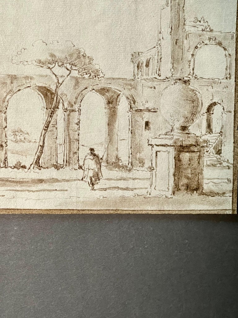 Period Venetian School Ink Drawing Capriccio For Sale at 1stDibs