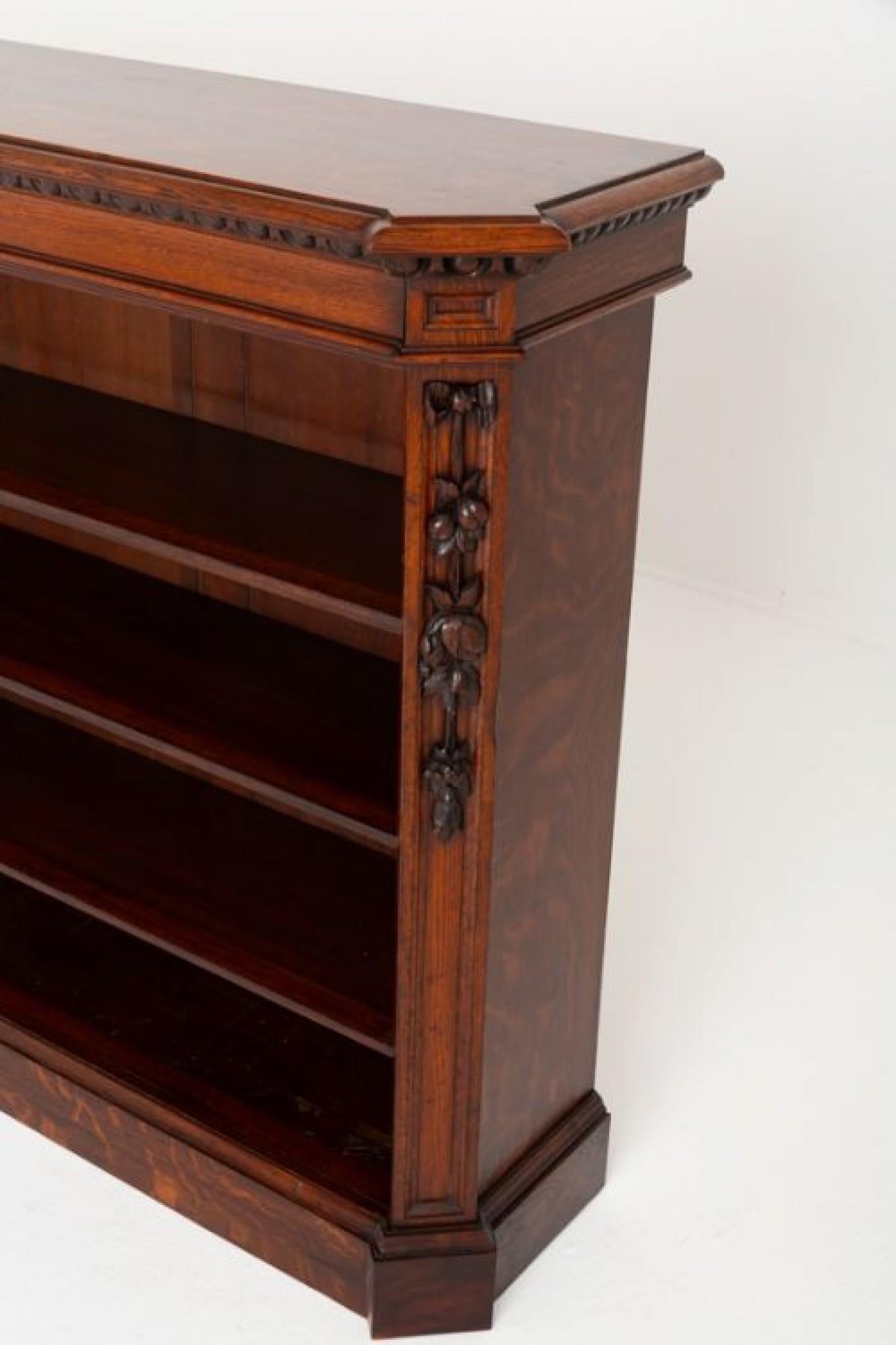 Period Victorian Bookcase Oak Open Front 1860 For Sale at 1stDibs