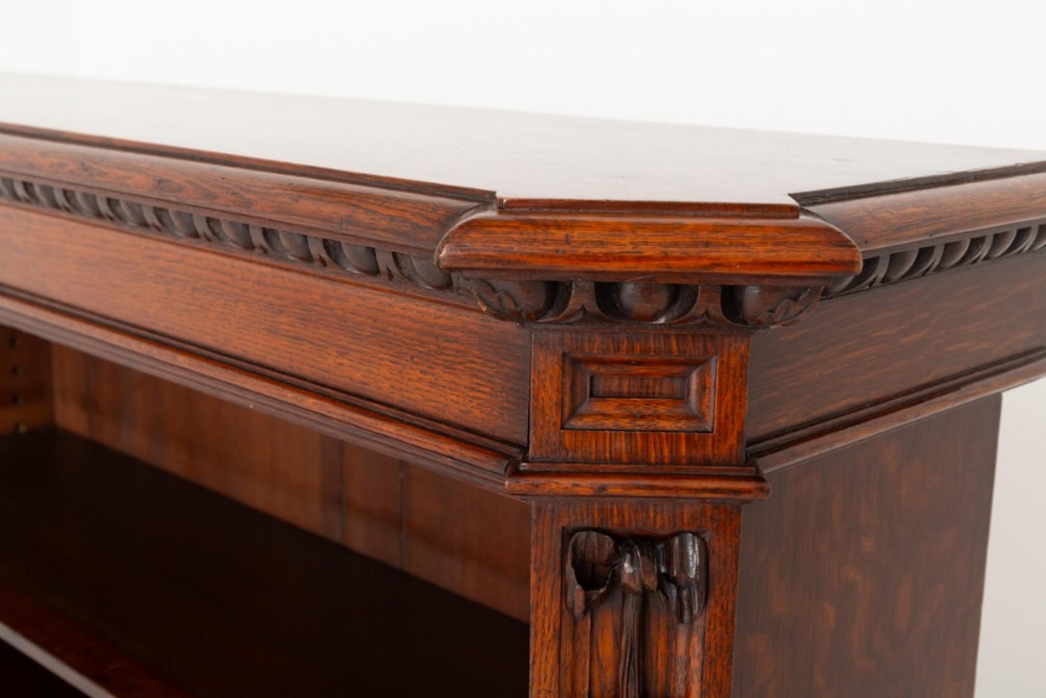 Period Victorian Bookcase Oak Open Front 1860 For Sale at 1stDibs