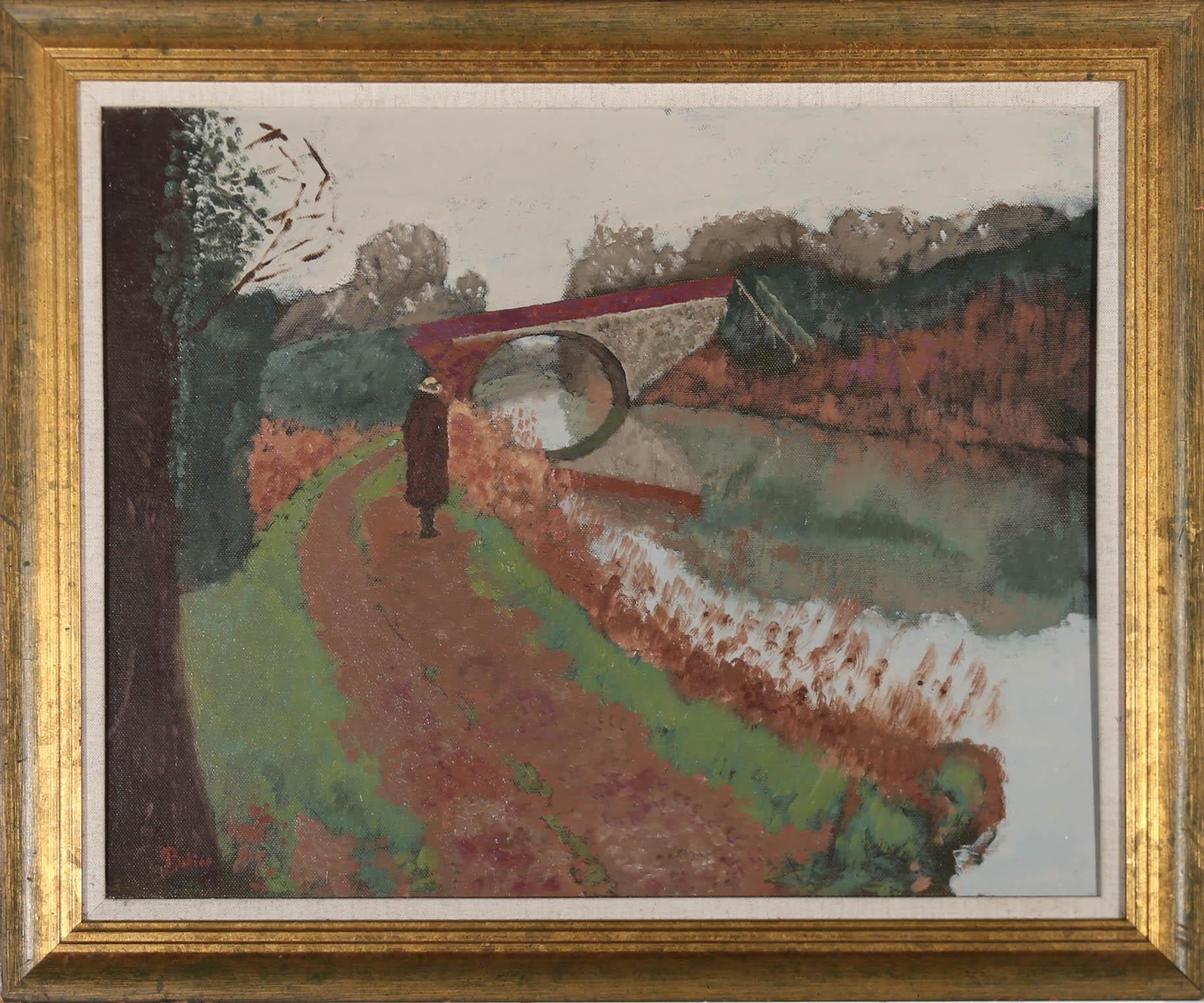 Perkins - Perkins - 20th Century Oil, Canal Stroll For Sale at 1stDibs