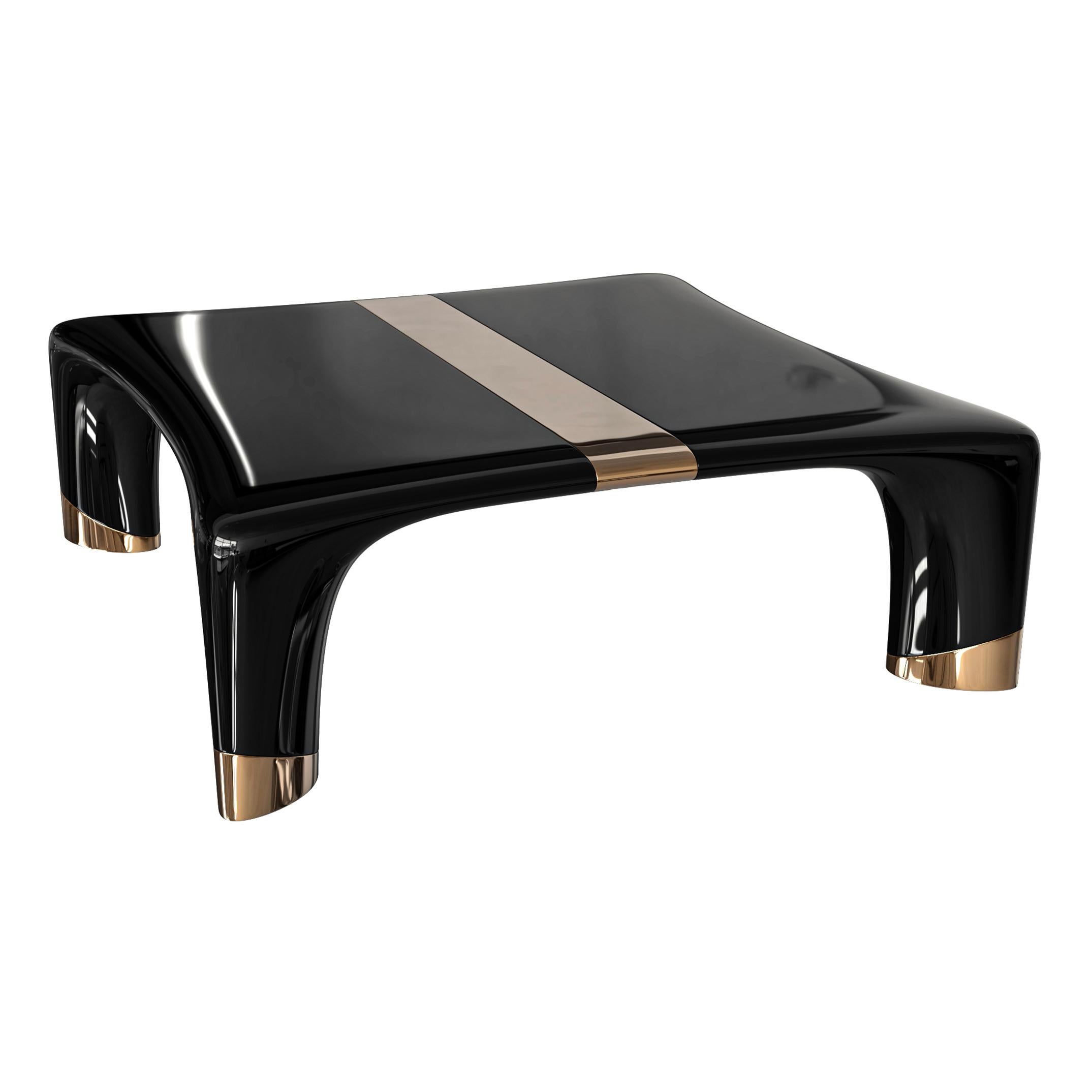 "Perla" Coffee Table with Stainless Steel and Bronze Details, Istanbul For Sale at 1stDibs