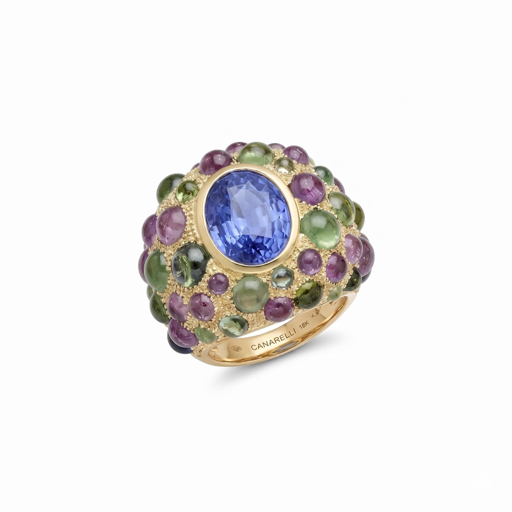 Customizable Perle de Pluie Blue Sapphire Ring in 18k Gold and ...