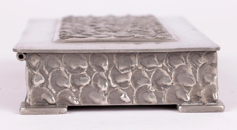 Perletinn Norwegian Art Deco Brutalist Pewter Cigar Box For Sale at 1stDibs