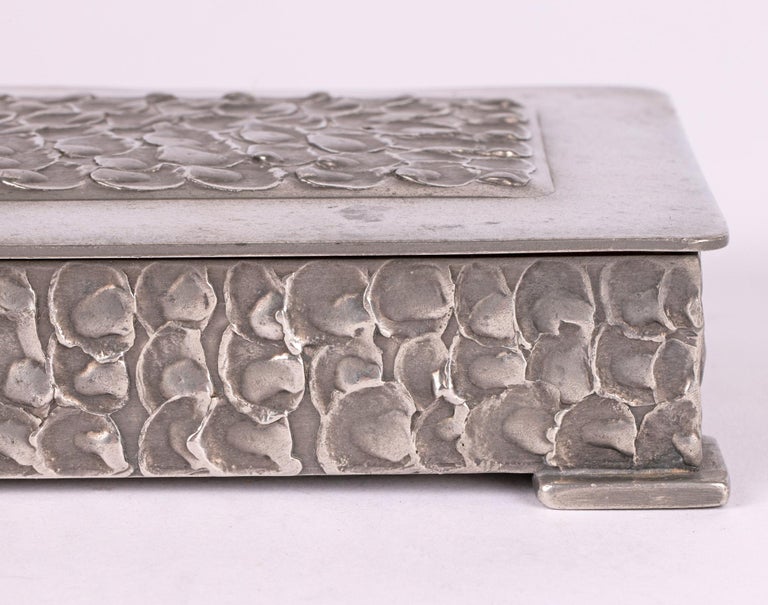 Perletinn Norwegian Art Deco Brutalist Pewter Cigar Box For Sale at 1stDibs