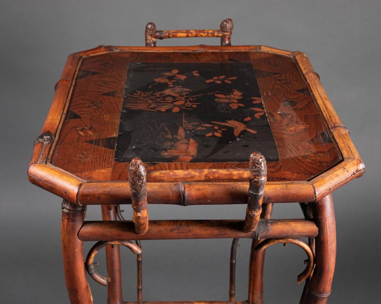 Perret et Vibert Bamboo Side Table For Sale at 1stDibs