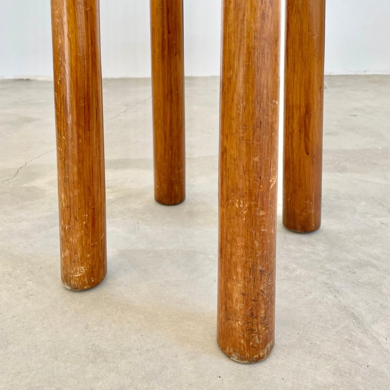 Perriand style Chunky Wood Stool, 1960s France at 1stDibs