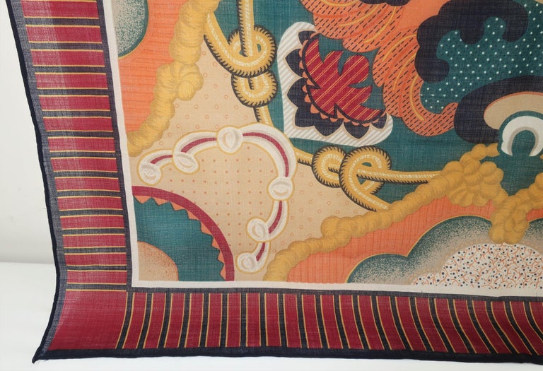 Perry Ellis Art Deco Revival Wool Challis Scarf, 1980's at 1stDibs