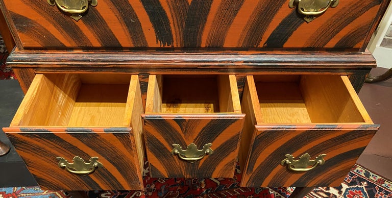 Perry Hopf Grain Painted, Maine High Chest or Highboy For Sale at 1stDibs