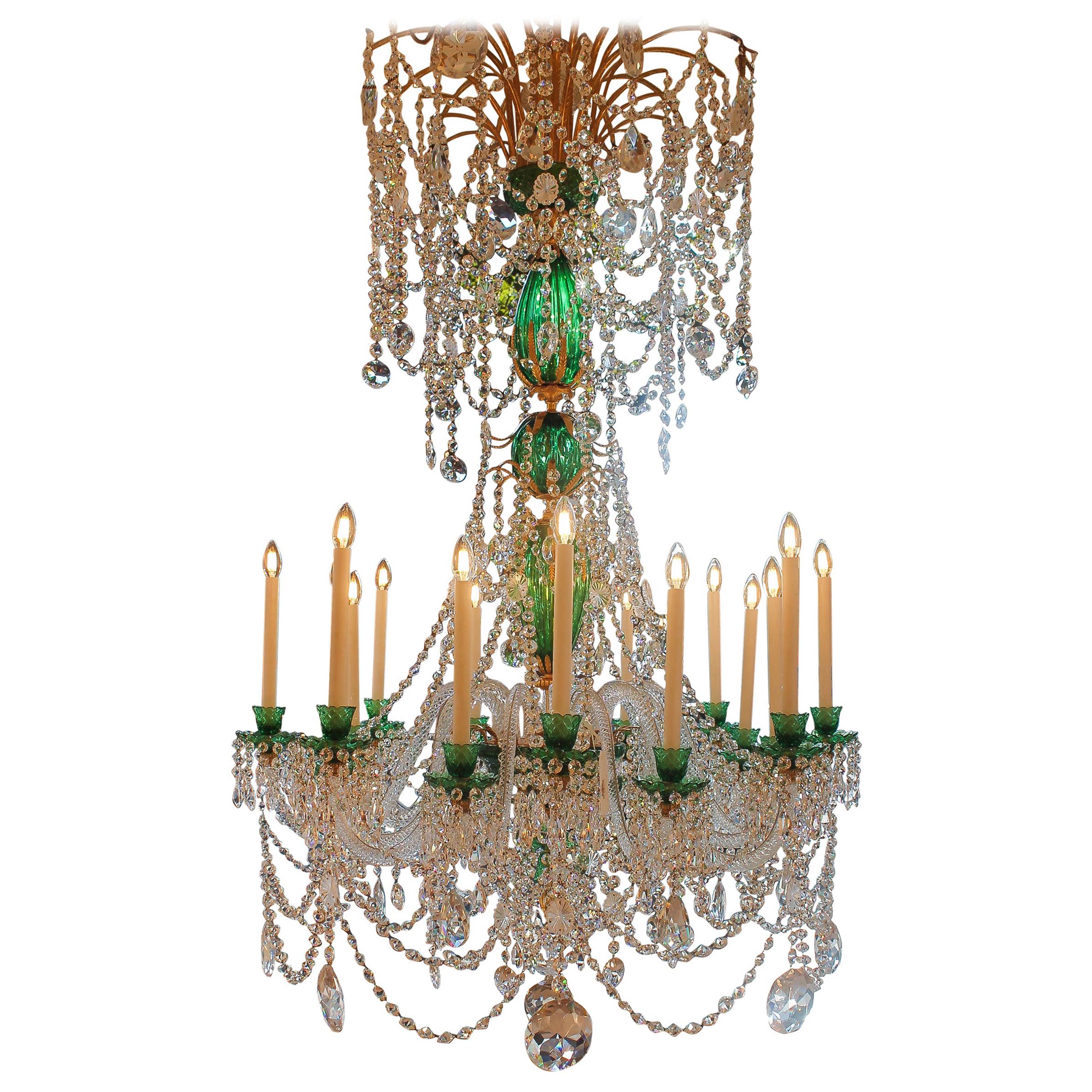 Fine Quality Victorian Ten-Light Cut Glass Chandelier by Perry and Co ...