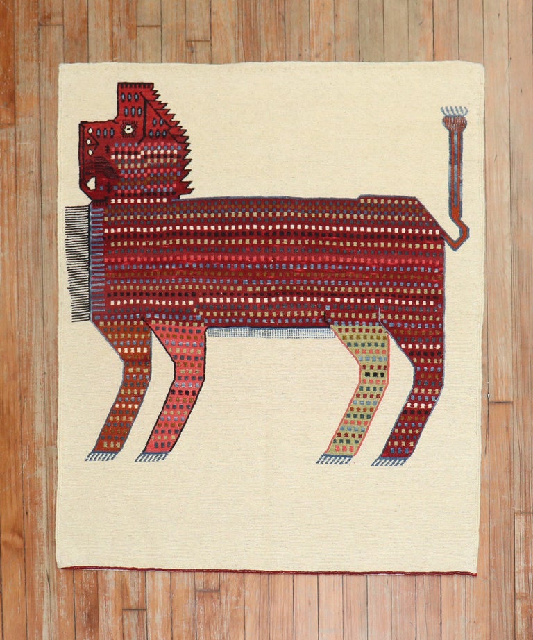 Persian Animal Kilim Wall Hanging at 1stDibs