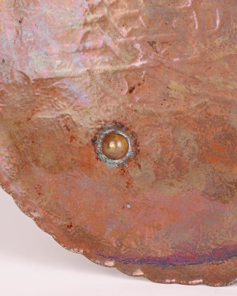 Persian Antique Islamic Silver Inlay Copper Dish For Sale at 1stDibs