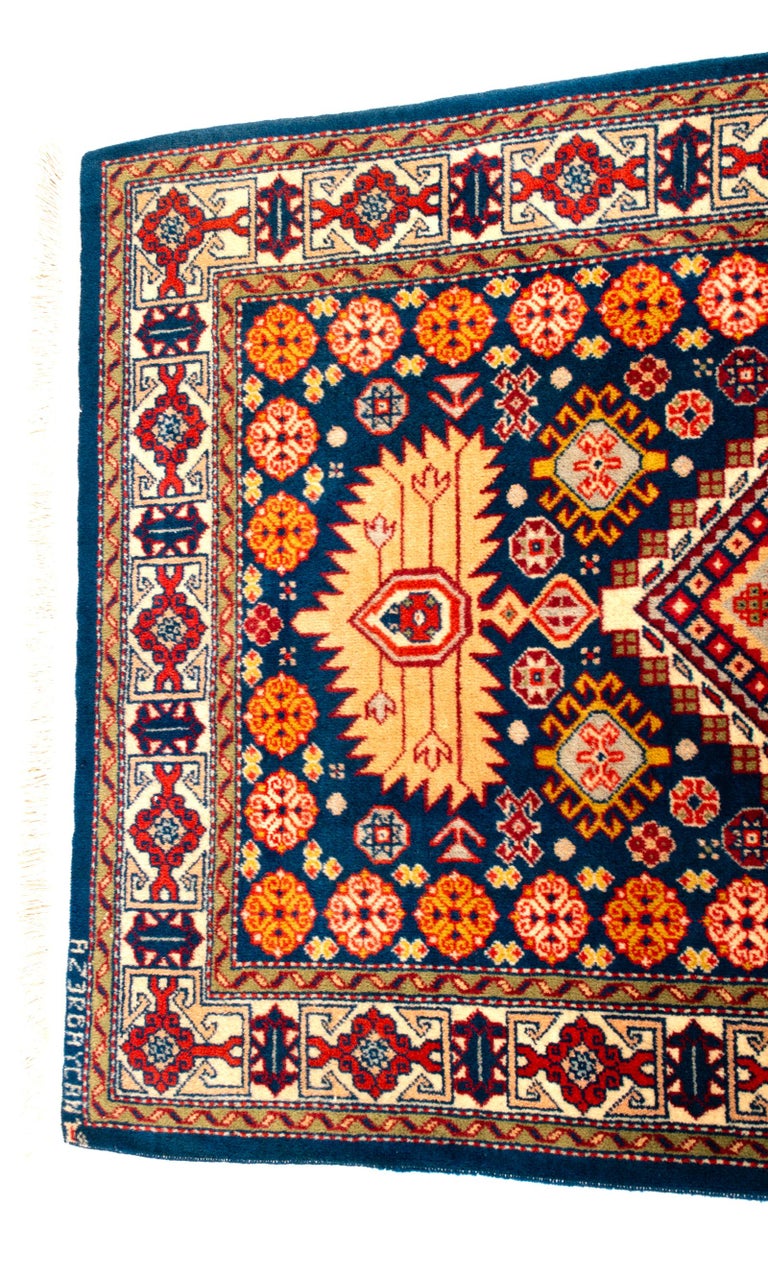 Persian Azerbaijani Hand-Knotted Rug Runner Geometric Design For Sale ...