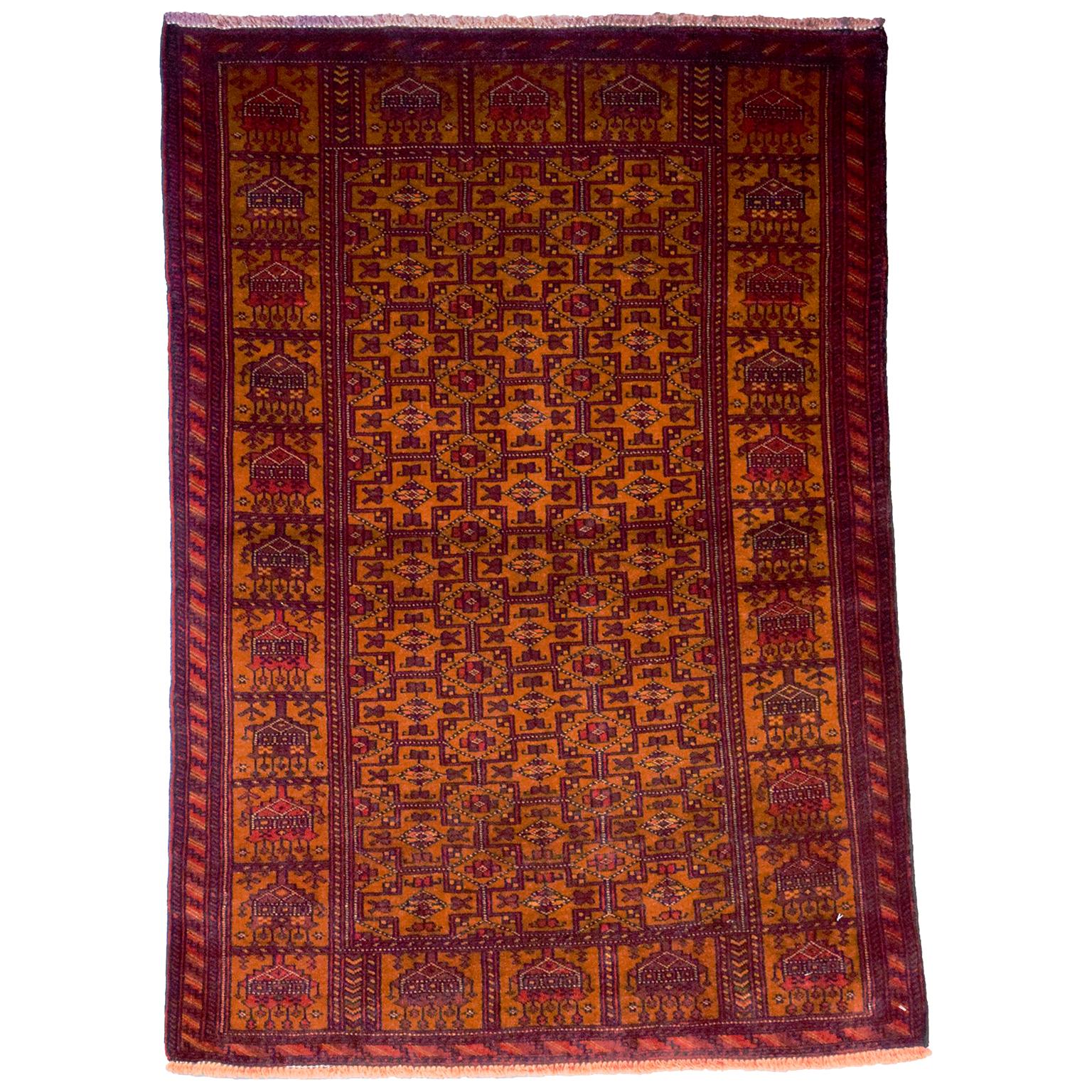 Persian Balouchi Rug, World Map, Vehicle Motifs, 3x5 For Sale at 1stDibs