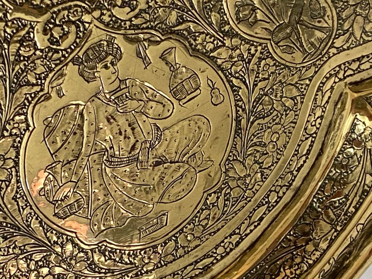 Persian Brass Servng Tray at 1stDibs