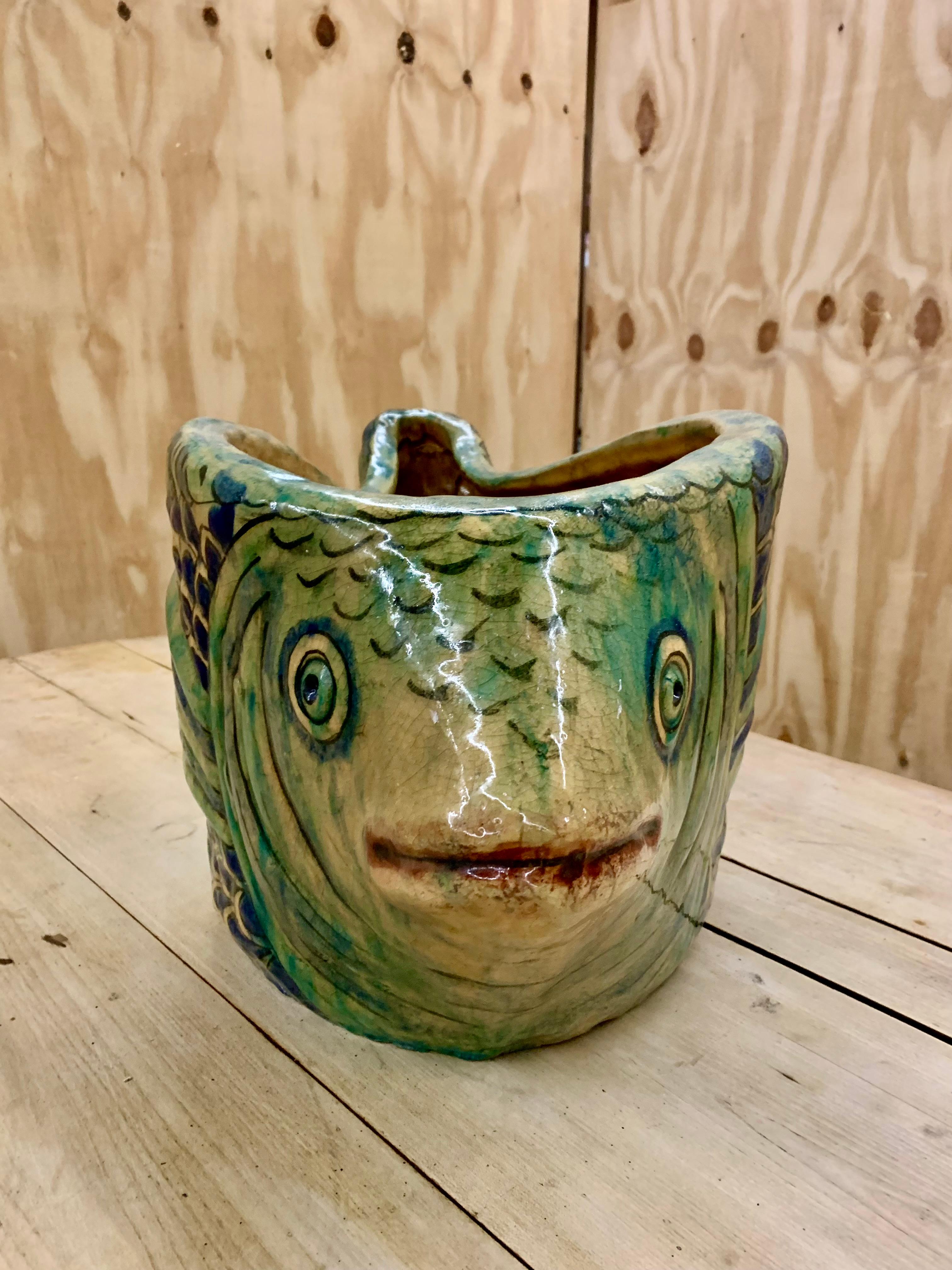 Persian Fish Jardiniere - Planter For Sale at 1stDibs