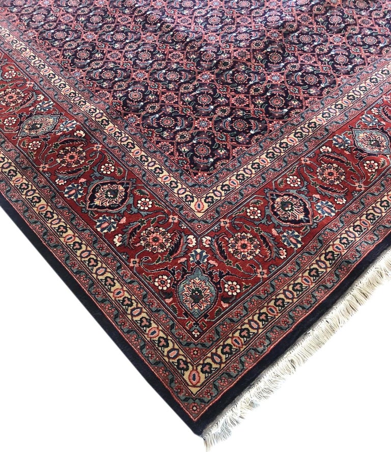 Persian Hand Knotted All-Over Herati Red Tabriz Runner Rug For Sale at ...