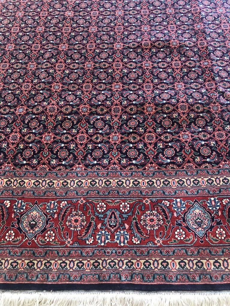Persian Hand Knotted All-Over Herati Red Tabriz Runner Rug For Sale at ...