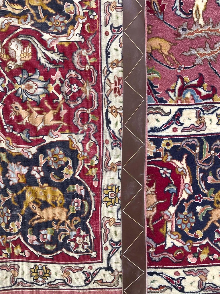 Persian Hand Knotted Floral Medallion Animal Motif Tabriz Rug 60 Raj ...