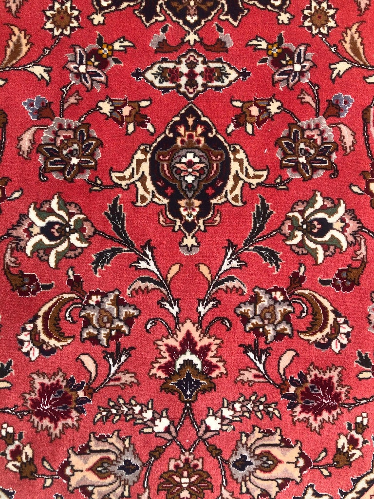 Persian Hand Knotted Medallion Floral Red Tabriz Rug 50 Raj at 1stDibs