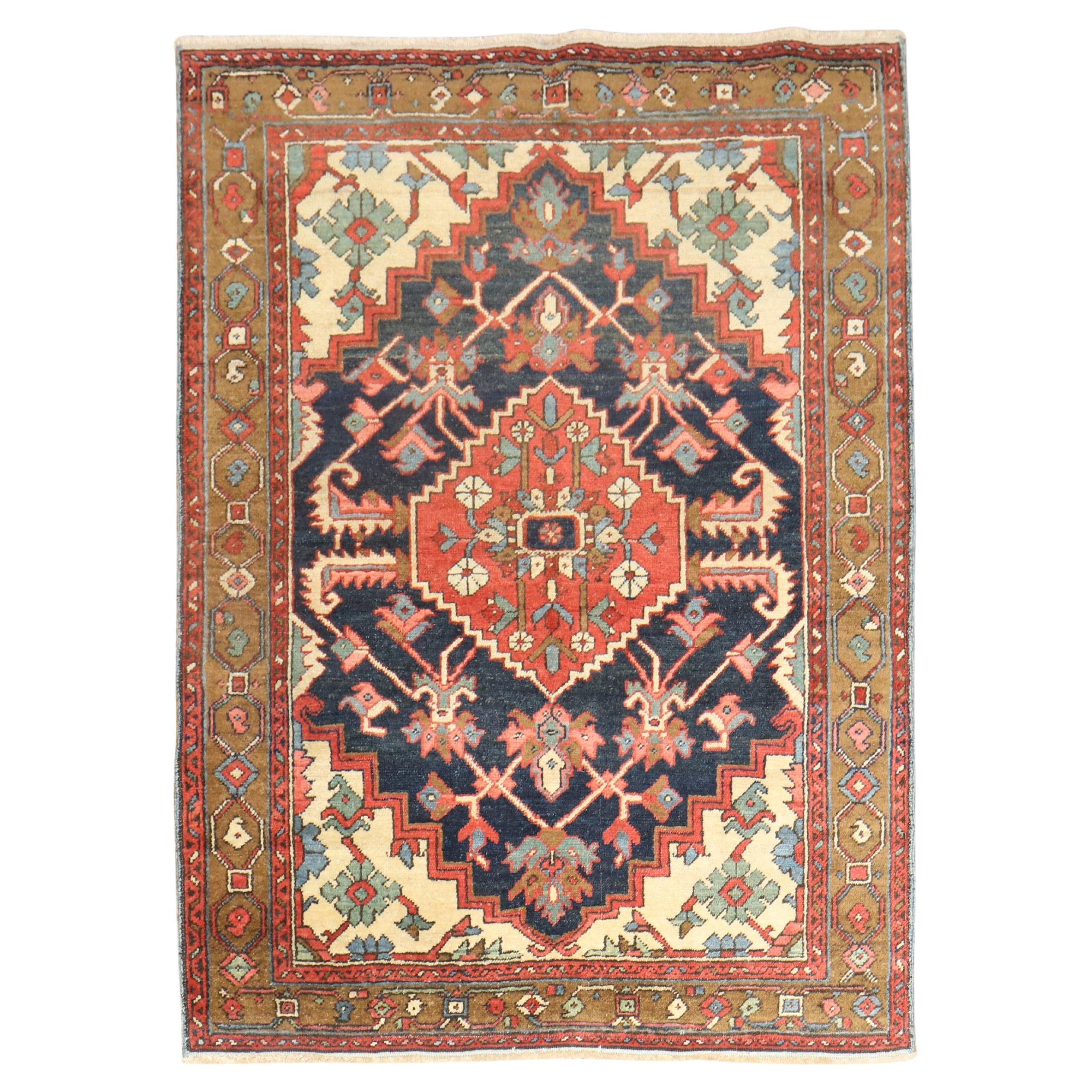 Antique Persian Heriz Serapi Style Rug For Sale at 1stDibs