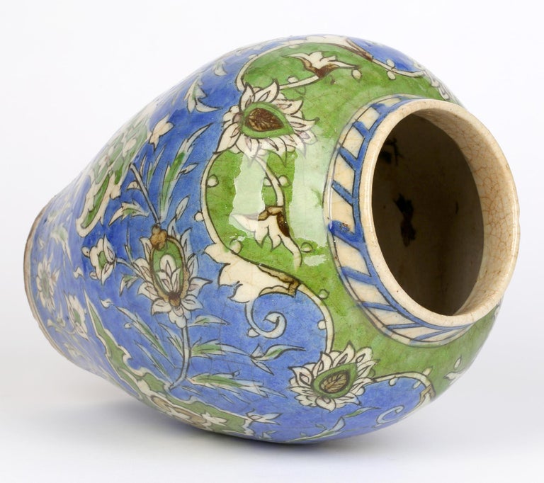 Persian Islamic Hand Painted Large Floral Decorated Pottery Vase at ...