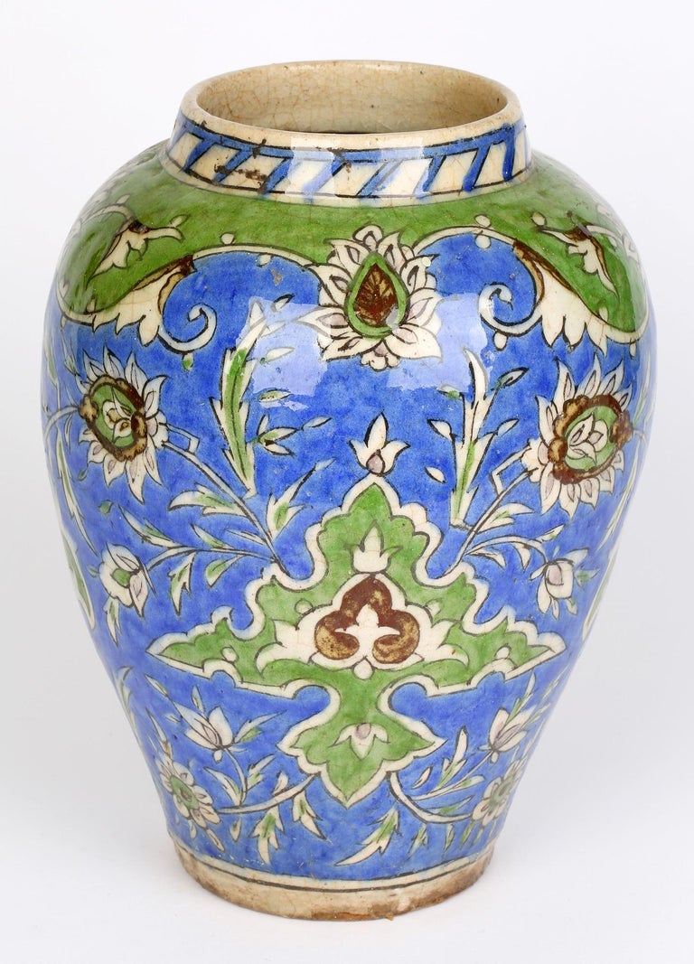 Persian Islamic Hand Painted Large Floral Decorated Pottery Vase at ...