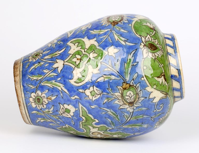 Persian Islamic Hand Painted Large Floral Decorated Pottery Vase at ...