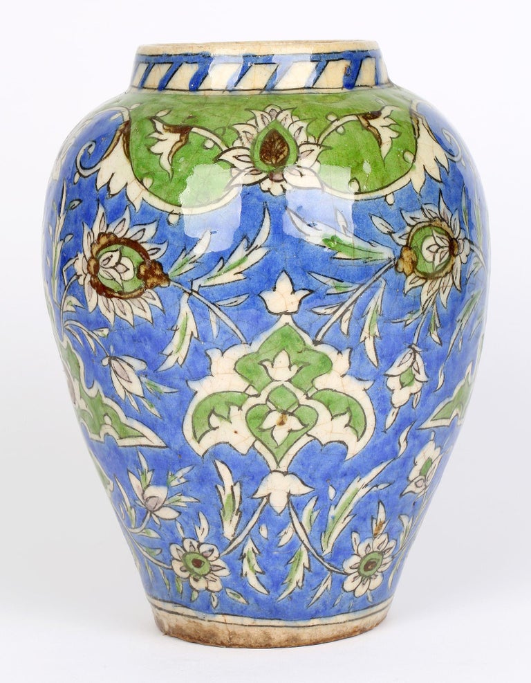 Persian Islamic Hand Painted Large Floral Decorated Pottery Vase at ...