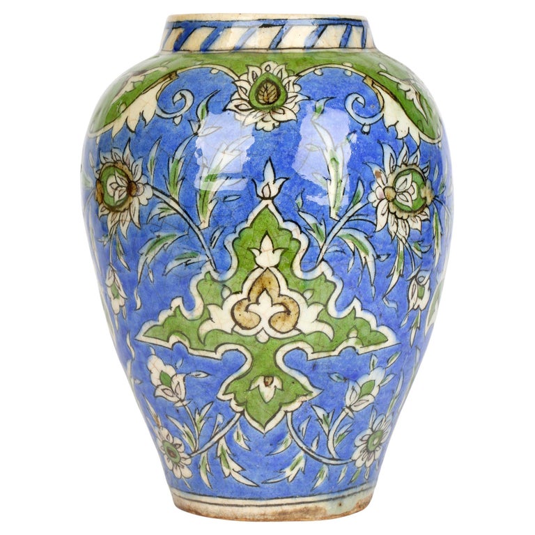 Persian Islamic Hand Painted Large Floral Decorated Pottery Vase at ...
