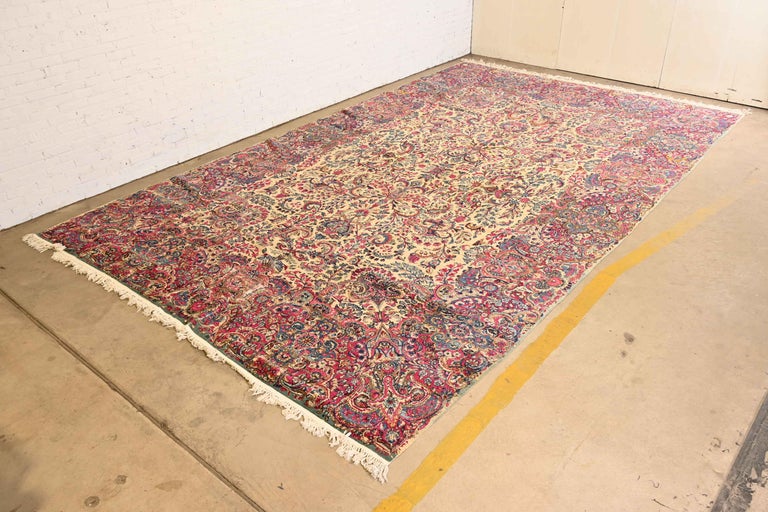 Persian Kirman Semi-Antique Hand Knotted Palace Size Wool Rug, circa ...