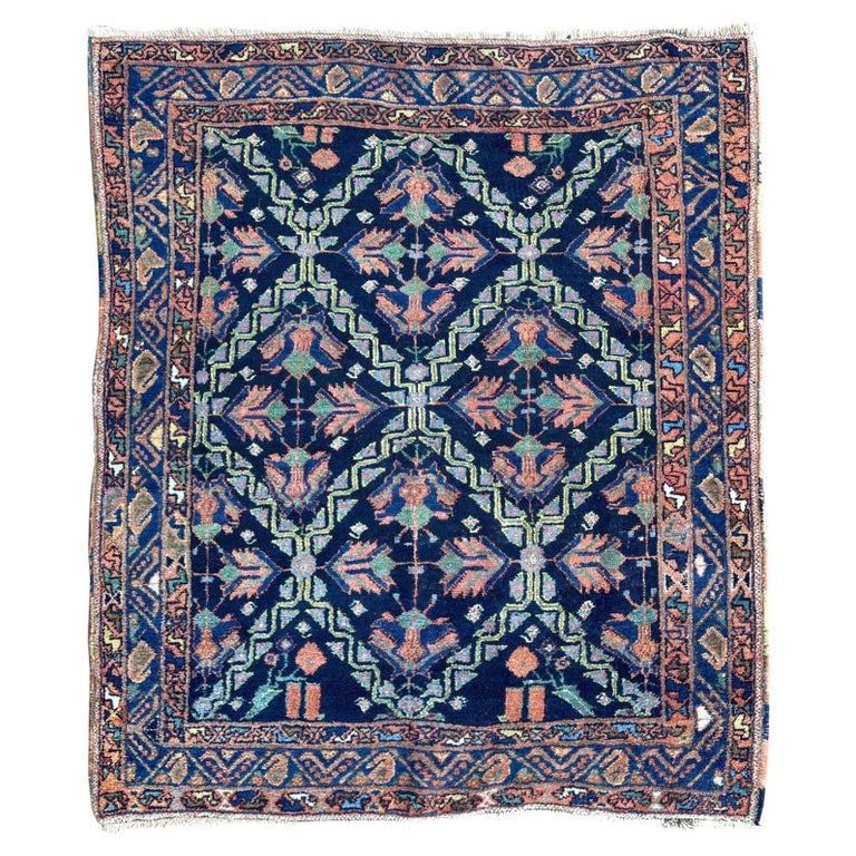 Persian Northwest Hand Knotted Antique Blue Mauve Tribal Rug 1930 Circa ...