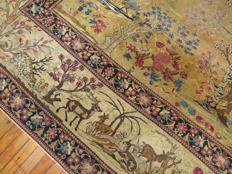Persian Pictorial Animal Landscape Rug For Sale at 1stdibs