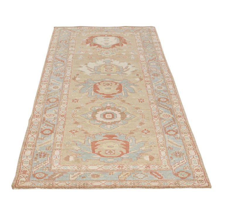 Persian Traditional Bakshaish Hand Knotted Runner in Camel, Blue, Rust ...