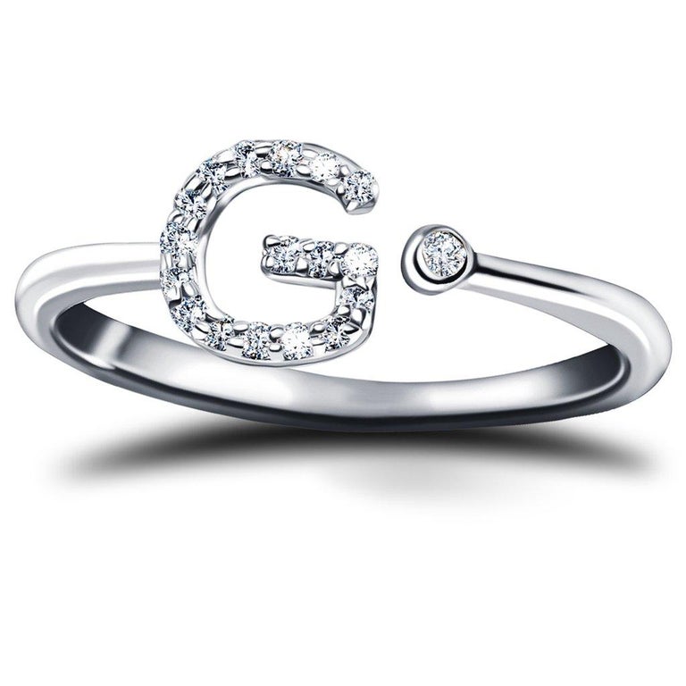 Customizable Personal Jewellery Diamond 0.10 Carat Initial G Letter ...
