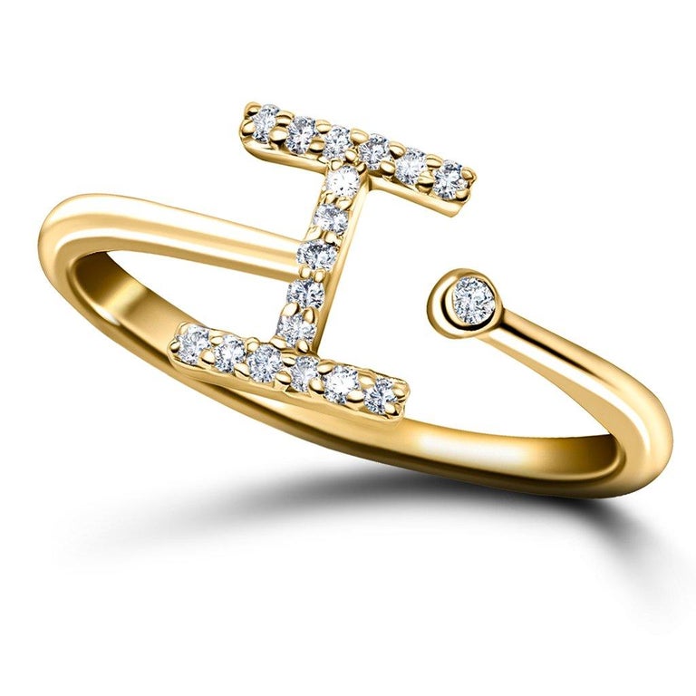 Customizable Personal Jewellery Diamond 0.10 Carat Initial-I-Letter ...