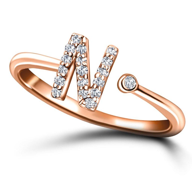 Customizable Personal Jewellery Diamond 0.10 Carat Initial-N-Letter ...