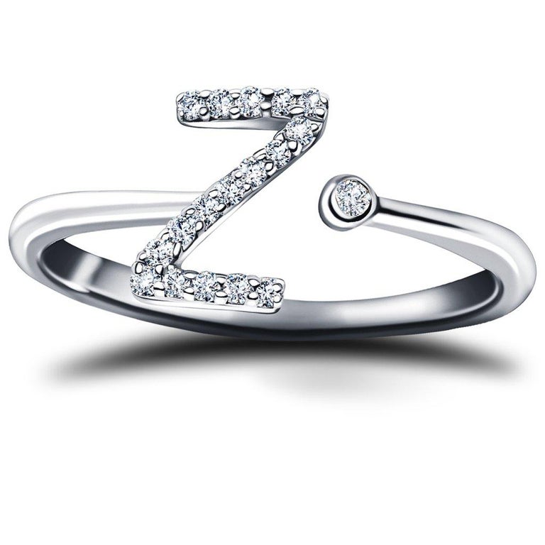 Customizable Personal Jewellery Diamond 0.10 Carat Initial -Z- Letter ...