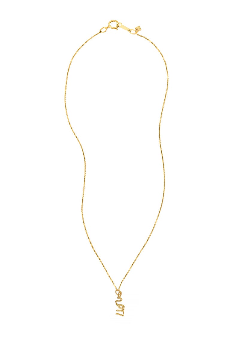 Personalised Script Necklace, 18 Carat Gold Plated For Sale at 1stDibs