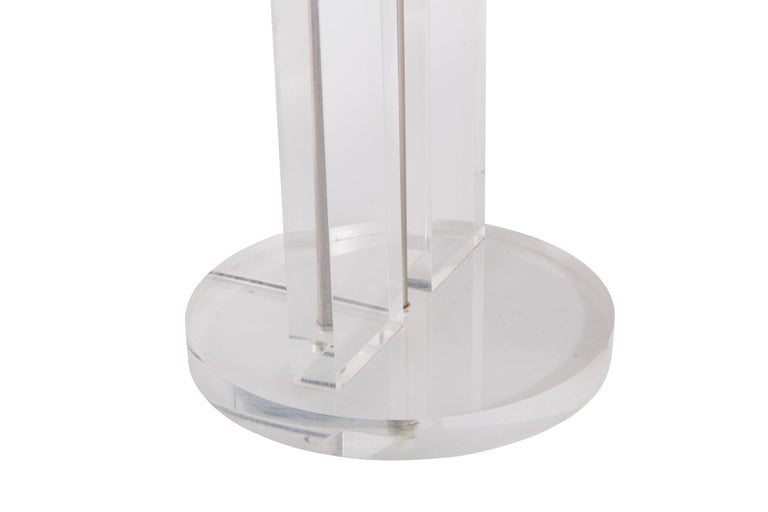 Perspex Postmodern floor lamps with Chrome Shade, Set of Two at 1stDibs