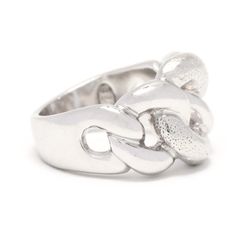Peru Tapered Chain Link Ring, Sterling Silver, Ring Simple Silver For ...