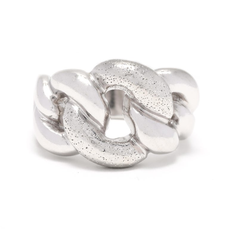 Peru Tapered Chain Link Ring, Sterling Silver, Ring Simple Silver For ...