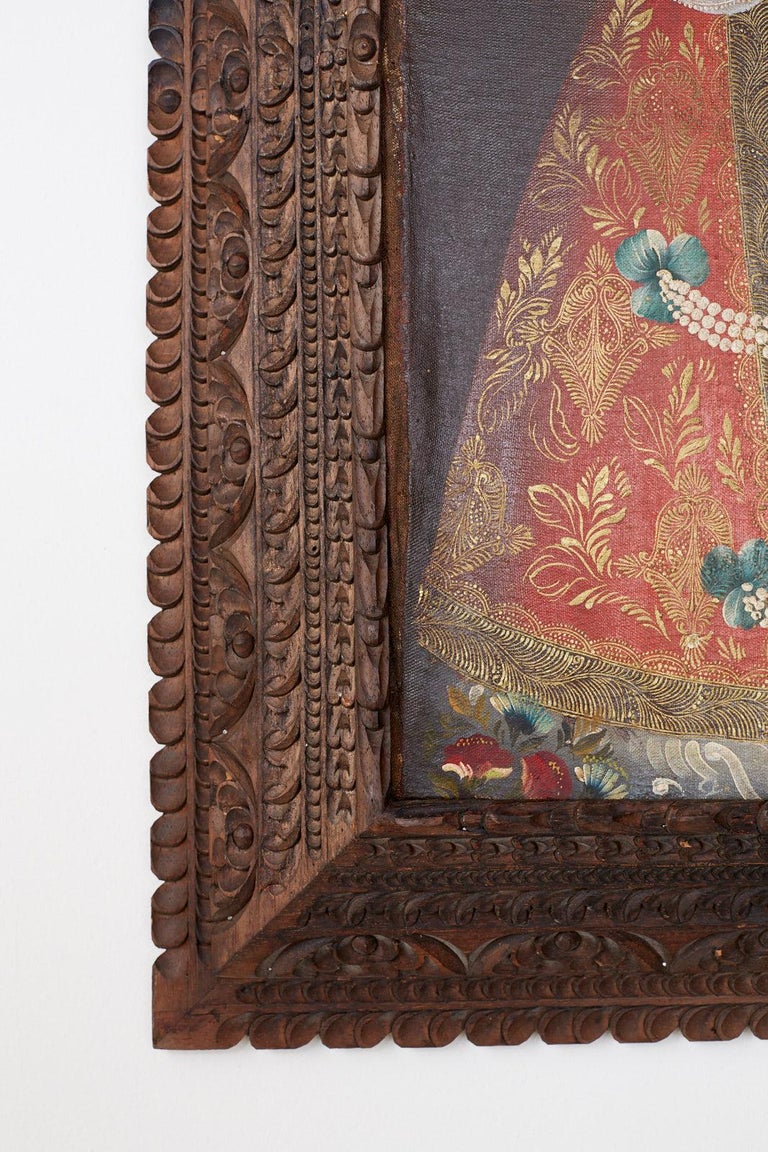 Peruvian Cuzco School Colonial Style Madonna Child Painting at 1stDibs ...