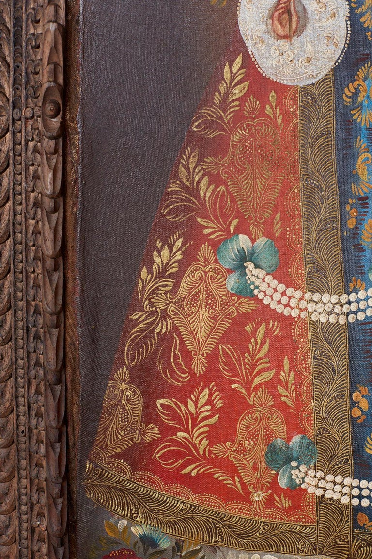 Peruvian Cuzco School Colonial Style Madonna Child Painting at 1stDibs ...