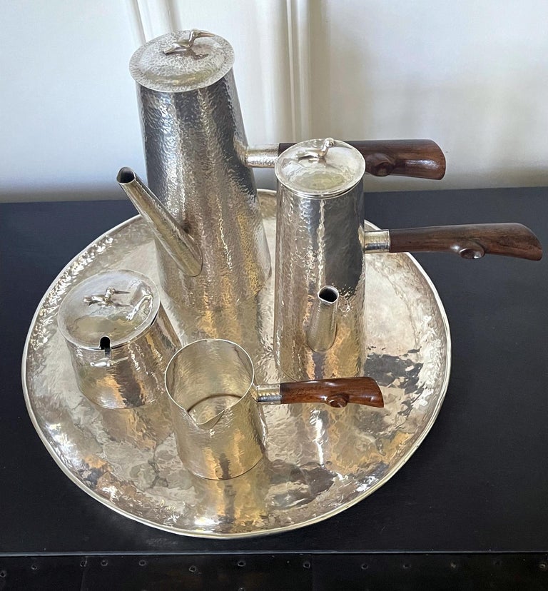 Peruvian Modernistic Sterling Silver Coffee Service Set For Sale at 1stDibs