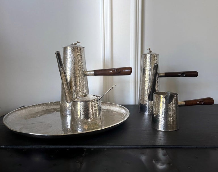 Peruvian Modernistic Sterling Silver Coffee Service Set For Sale at 1stDibs