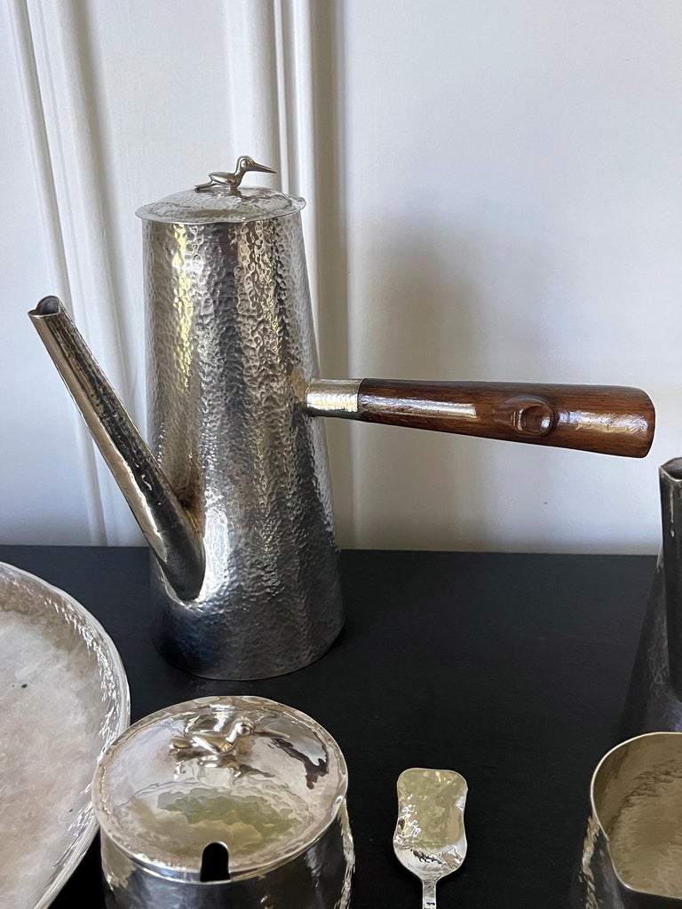 Peruvian Modernistic Sterling Silver Coffee Service Set For Sale at 1stDibs