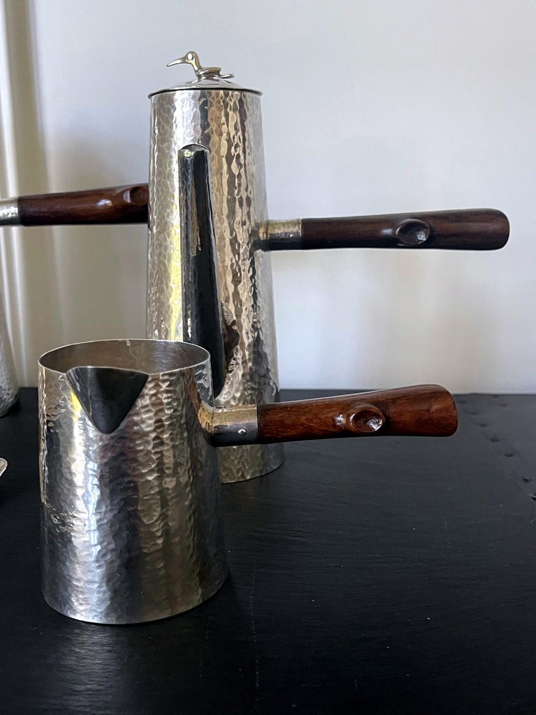 Peruvian Modernistic Sterling Silver Coffee Service Set For Sale at 1stDibs