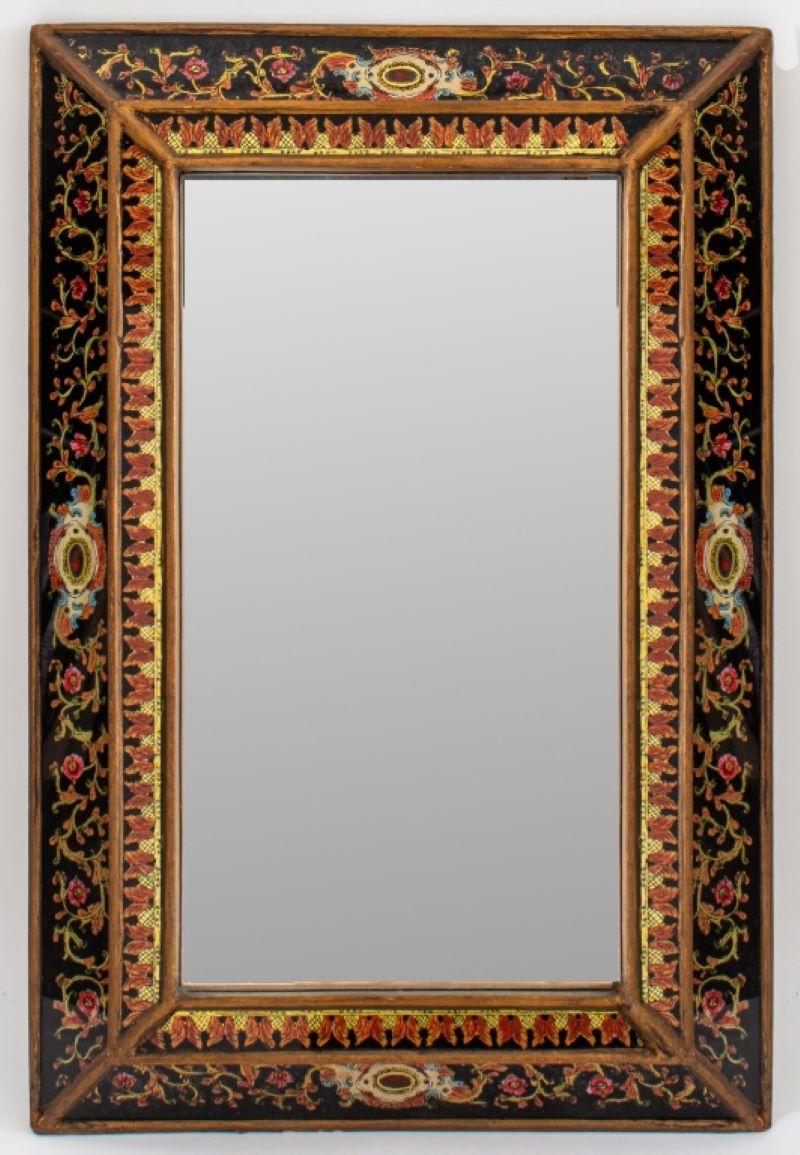 Peruvian Reverse Painted Glass Mirror For Sale at 1stDibs